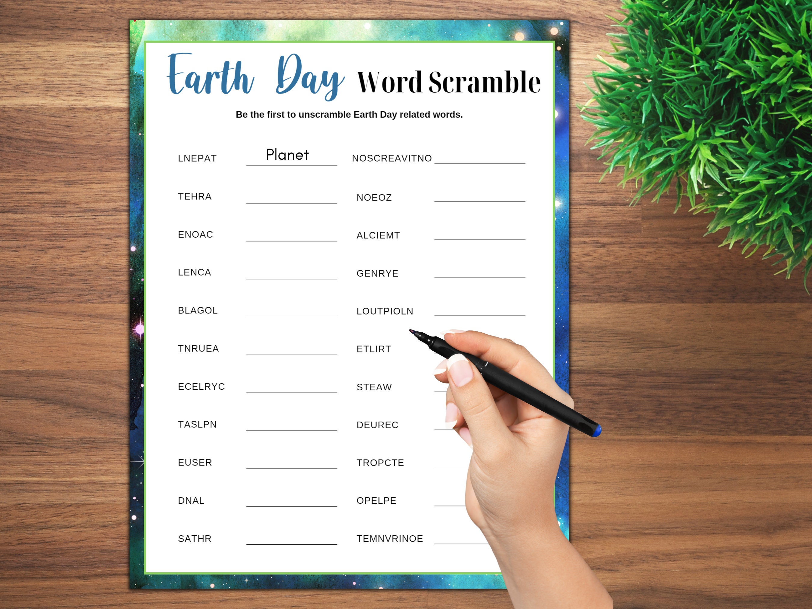 Earth Day Word Scramble Game, Printable Earth Day Word Scramble for ...