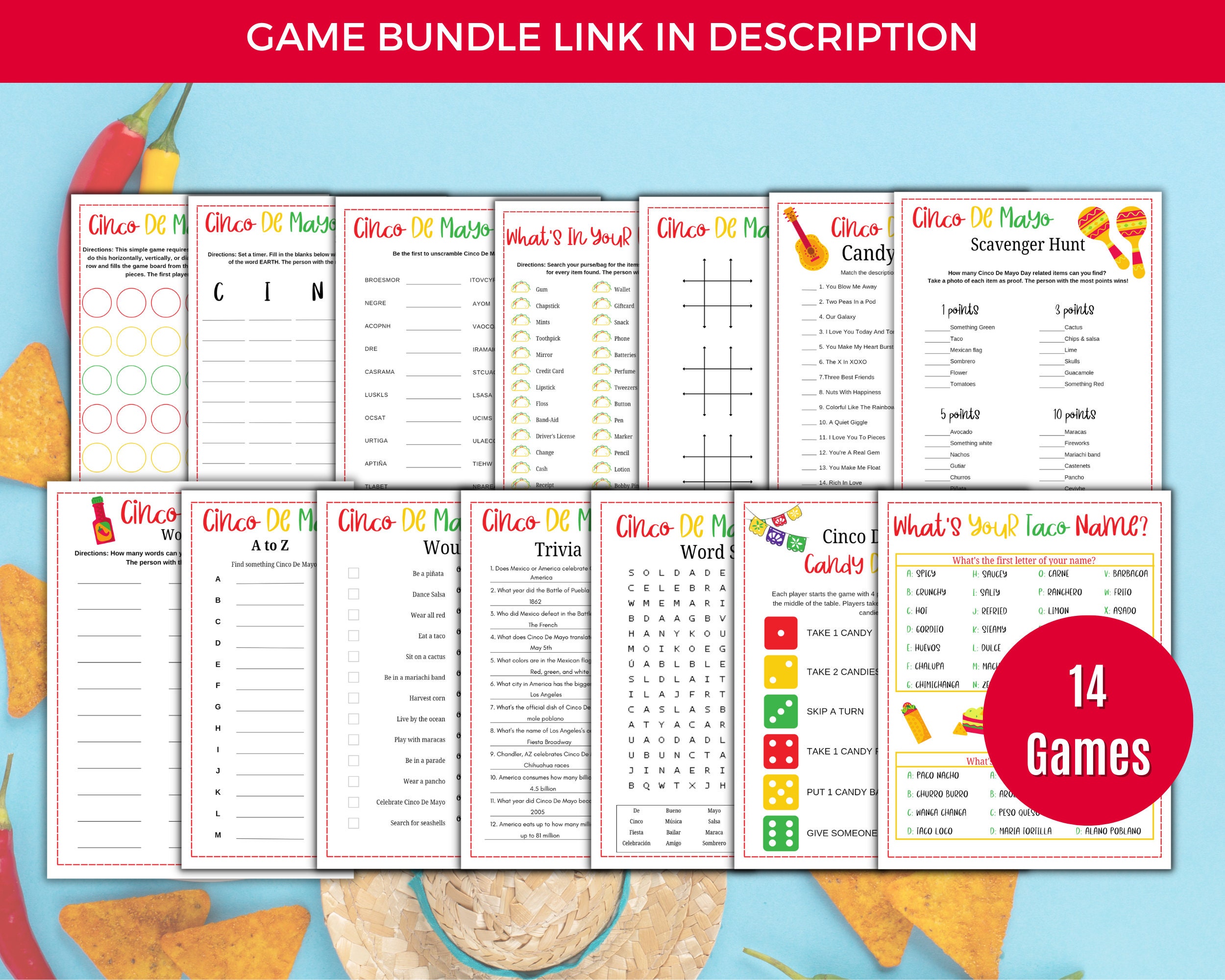 Cinco De Mayo A to Z Game, Printable Cinco De Mayo Activity, Cinco De ...