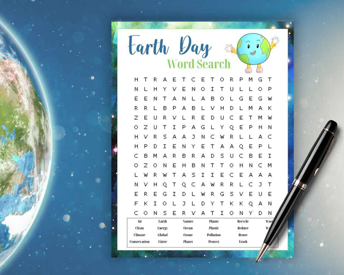 Earth Day Word Search Game, Printable Earth Day Word Search Activity ...