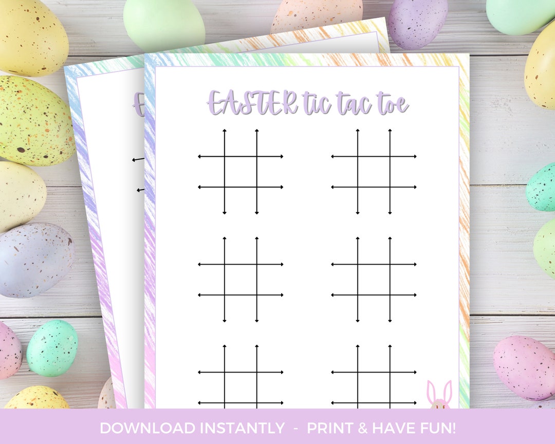 Easter Tic Tac Toe Game, Printable Easter Tic Tac Toe Activity, Easter ...