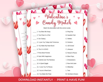 Valentine's Day Candy Dice Game, Printable Valentine's Day Game ...