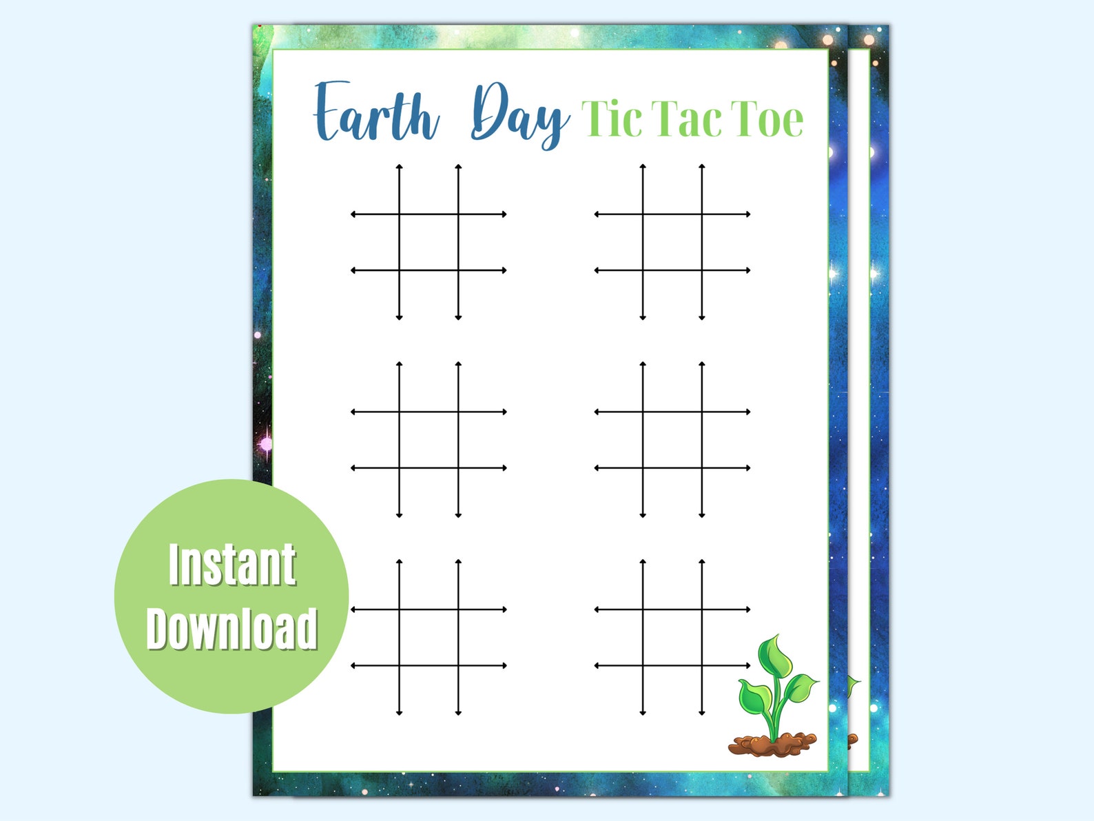 Earth Day Tic Tac Toe Game, Printable Earth Day Tic Tac Toe Game for ...