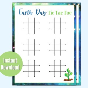 Earth Day Tic Tac Toe Game, Printable Earth Day Tic Tac Toe Game for ...