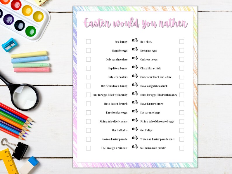 Easter Would You Rather Game Printable Easter Party Game - Etsy