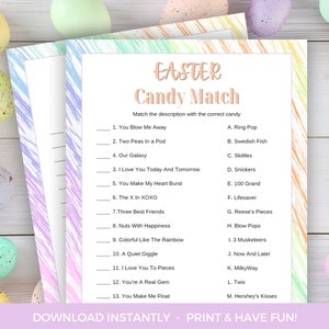 Easter Candy Match Game, Printable Easter Candy Match Activity, Easter ...