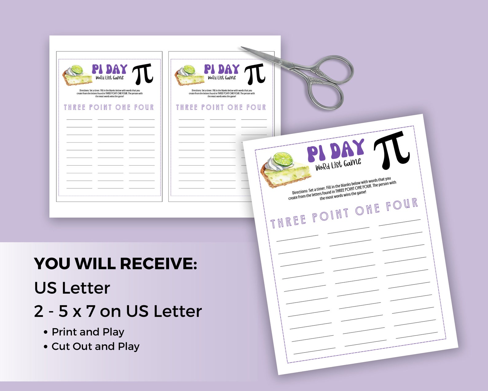Pi Day Word List Game, Printable Pi Day Word List Activity, Pi Day ...