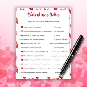 Valentine's Day Jokes, Printable Valentine's Day Riddles Game ...