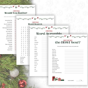Christmas Party Game Bundle, Printable Holiday Party Games, Group Game ...