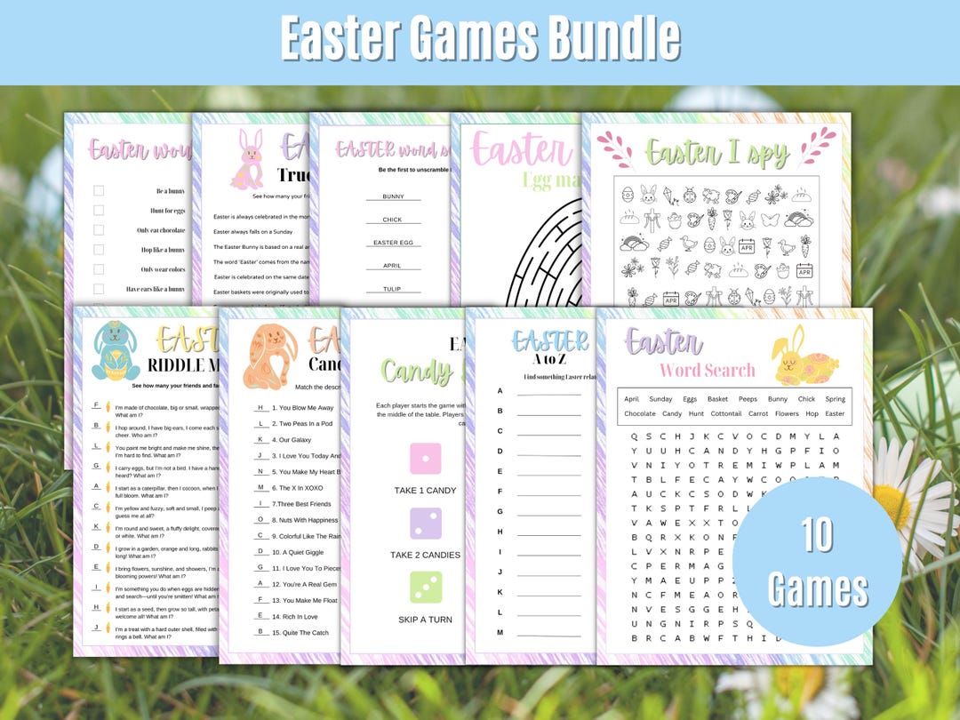 Easter Games Bundle Printable, Easter Activities Bundle, Easter Party ...