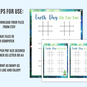 Earth Day Tic Tac Toe Game, Printable Earth Day Tic Tac Toe Game for ...