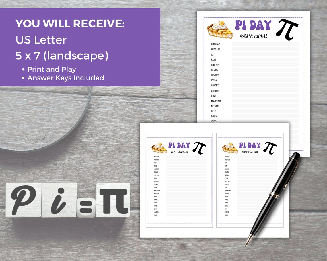 Pi Day Game Day Bundle, Printable Pi Day Activity Bundle, Pi Day Party ...
