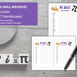 Pi Day Game Day Bundle, Printable Pi Day Activity Bundle, Pi Day Party ...