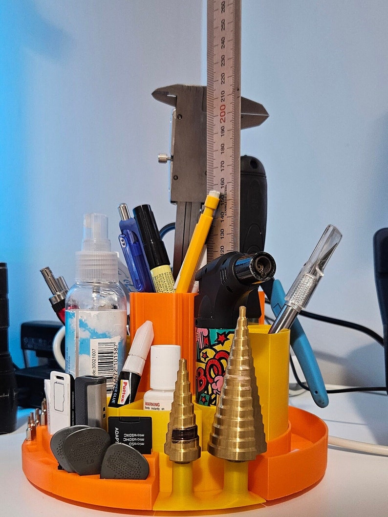 3D Printable STL File Spinning Modular Organiser, Pens, Pencils, Tools ...