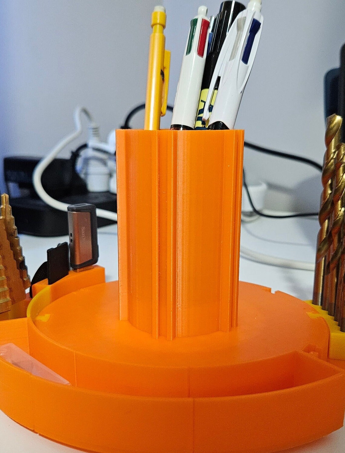 3D Printable STL File Spinning Modular Organiser, Pens, Pencils, Tools ...