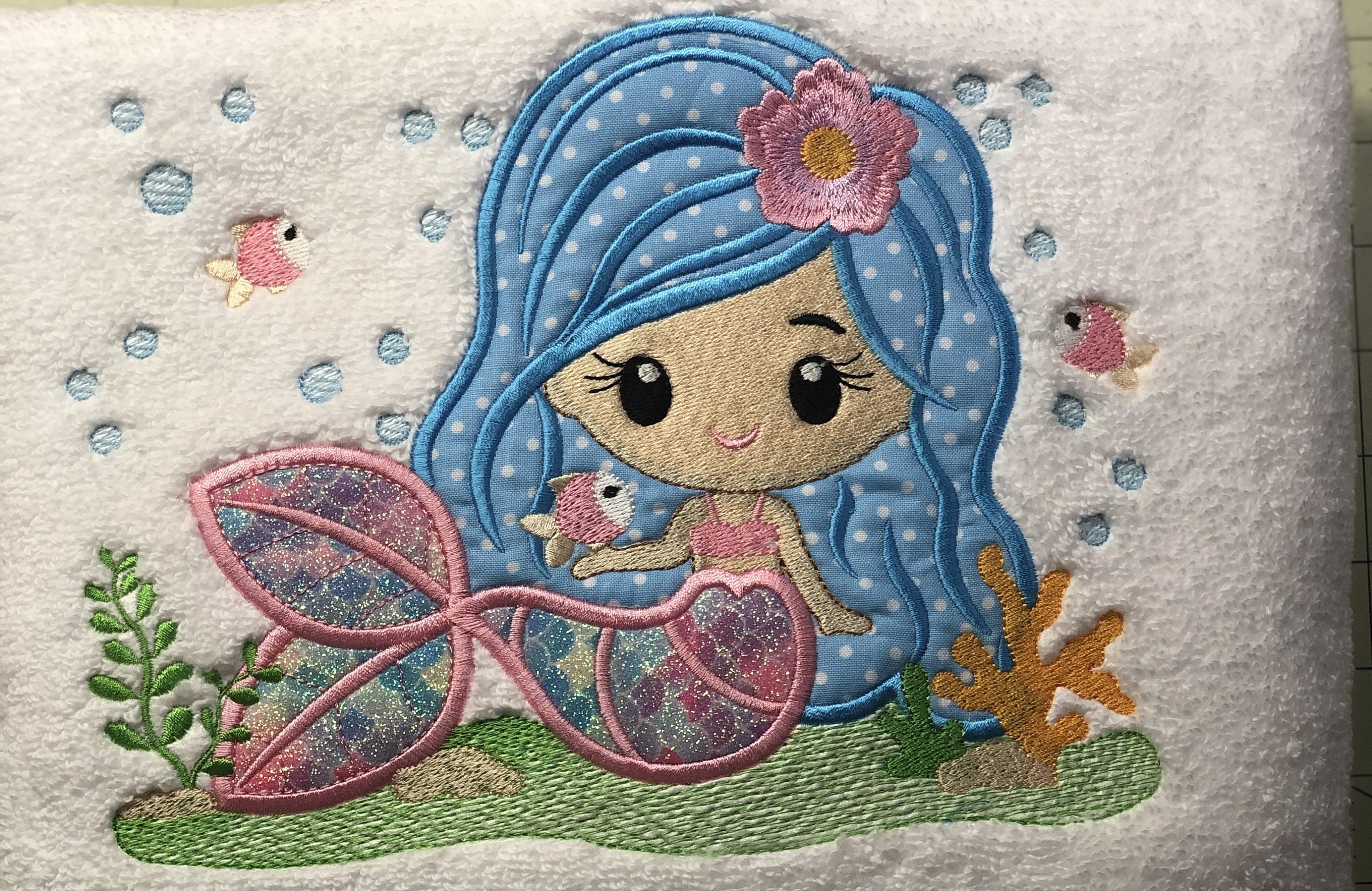 Cute Mermaid Embroidery Designs. Mermaid Girl Embroidery Designs ...