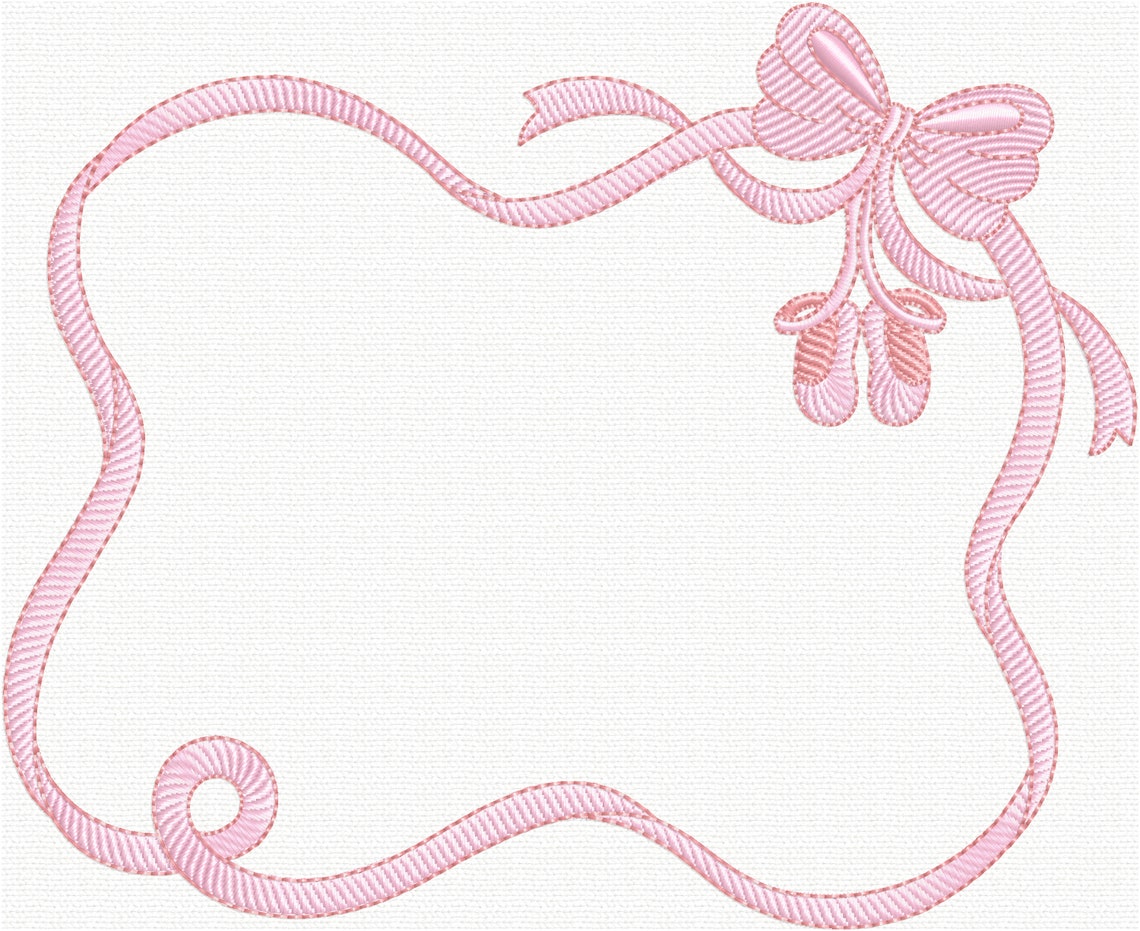 Ballerina Shoes Frame Embroidery Design: Girl Ballet Pattern (instant ...