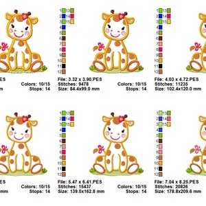 Applique Giraffe Machine Embroidery Design Zoo Baby Girl Cute Safari ...