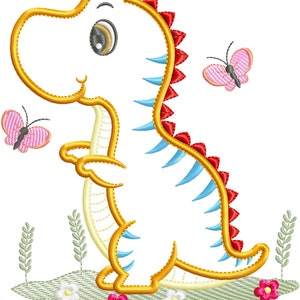 Dino Applique Machine Embroidery Design: Dinosaur Boy Pattern (instant ...