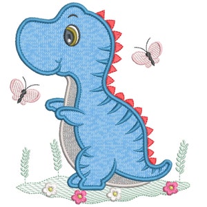 Dino Applique Machine Embroidery Design: Dinosaur Boy Pattern (instant ...