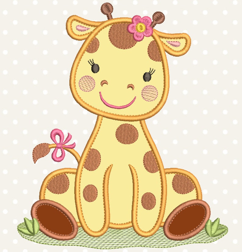 Giraffe Applique Machine Embroidery Design, Baby Zoo Animal (INSTANT ...