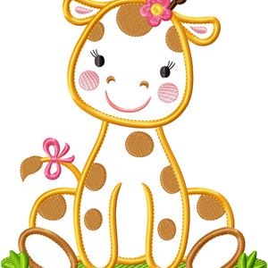 Giraffe Applique Machine Embroidery Design, Baby Zoo Animal (INSTANT ...
