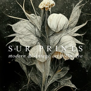 Dark Botanical Gallery Wall Art Moody Floral Print Set, 10 Piece Wall ...