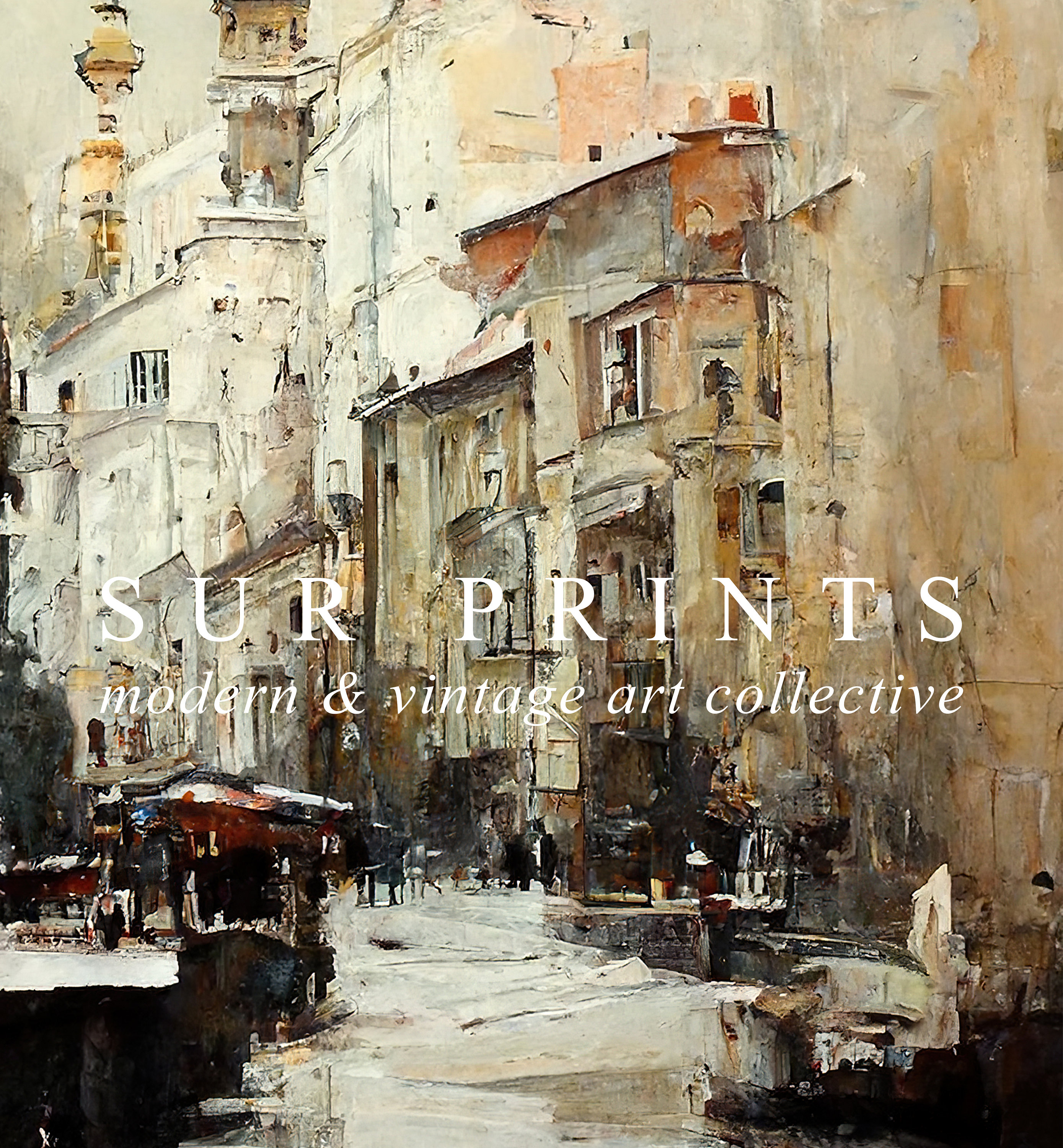 Neutral French Cityscape Architecture Oil Painting | Moody French ...