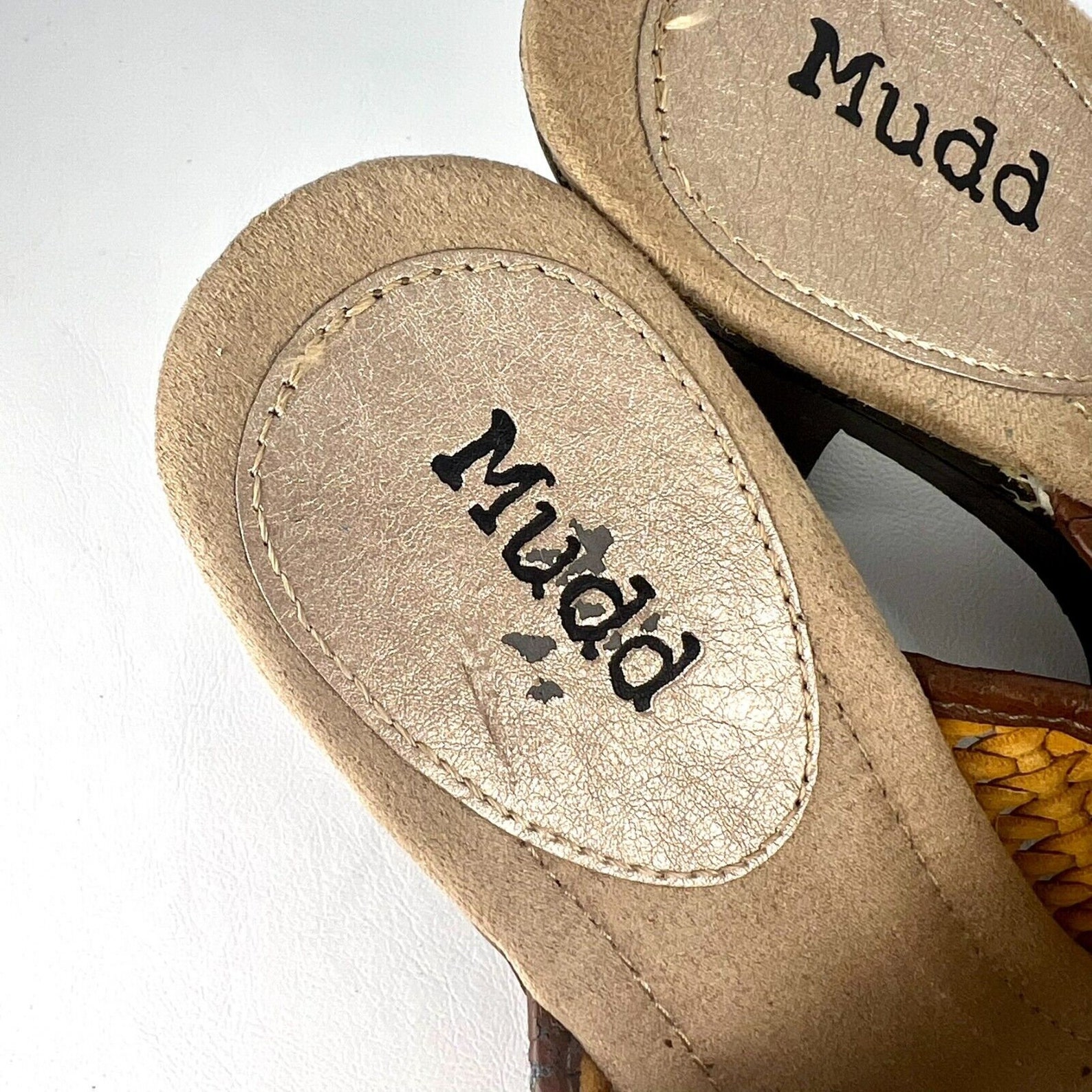 Vintage Mudd Size 10 Chunky Wooden Heel Leather Mule High Heal Wedge ...