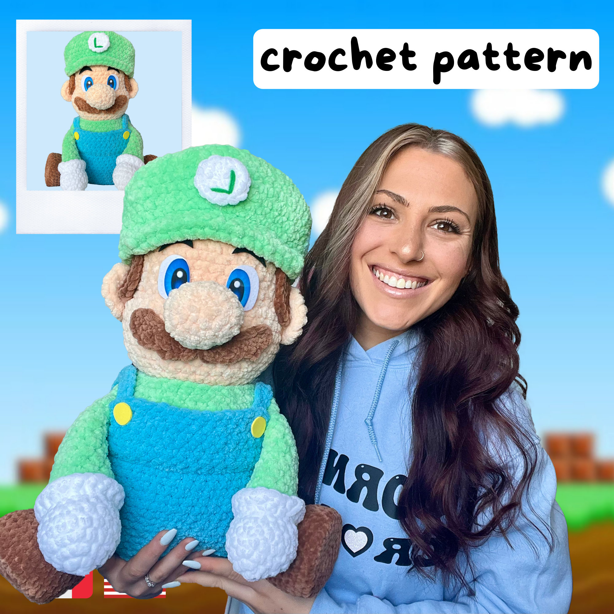 Luigi Crochet Pattern PDF - Plush - Amigurumi- Tutoriel - US Terms ...