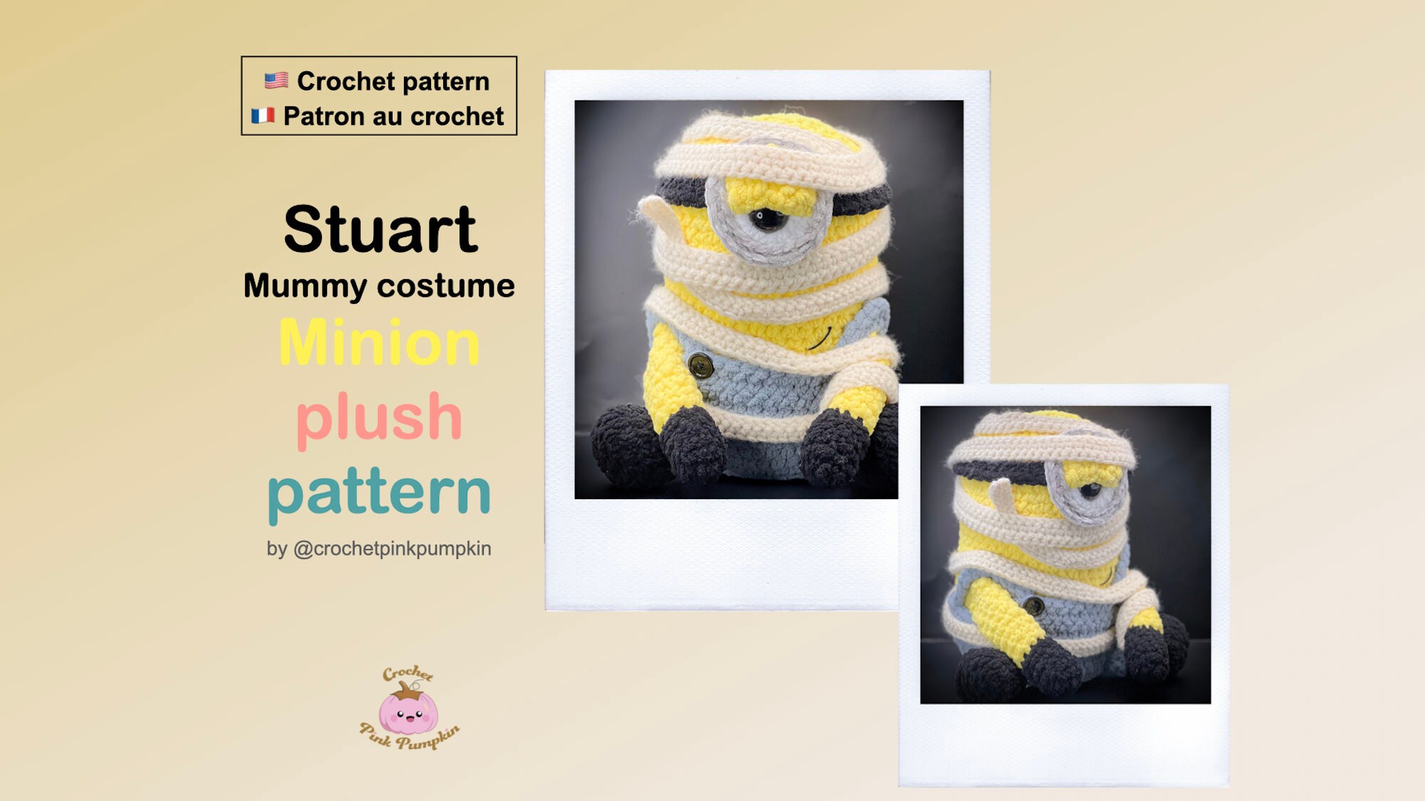 Stuart - Halloween - Minion crochet pattern pdf - halloween plush ...