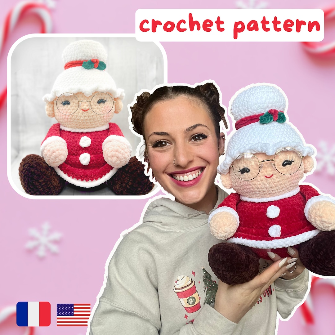 Mrs Claus Crochet Pattern - Cuddle Size - Mrs Claus Amigurumi Pattern ...