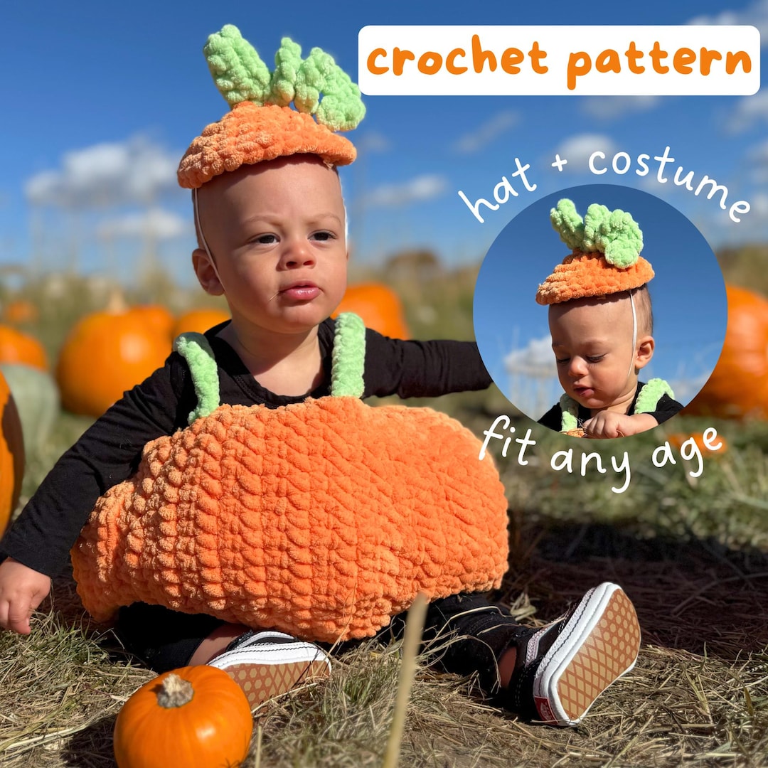 Baby Pumpkin Costume - Crochet Pattern - Adaptable to Fit Any Size ...