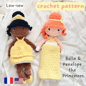 Bella & Penelope the Princesses - Crochet Pattern - Doll Lovey - Cute ...