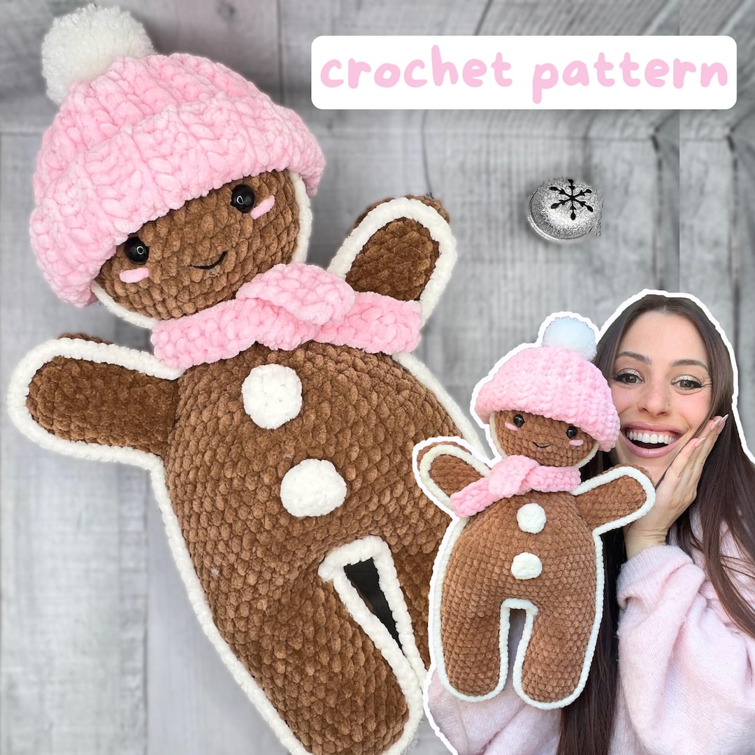 Gingerbread Man - Crochet Pattern - Cuddle Size - Amigurumi Pattern ...