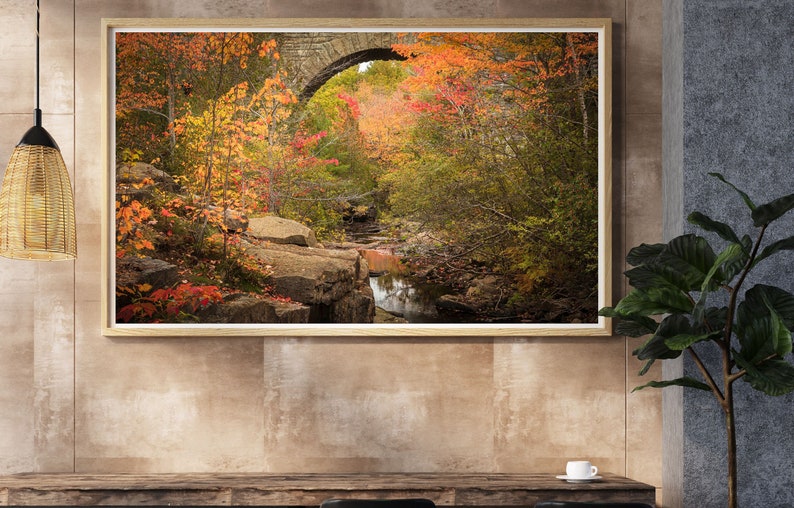 Duck Bridge Fall Wall Hanging, Maine Fall Colors, Acadia National Park ...
