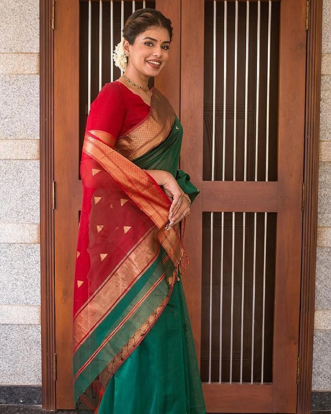 New South Indian Style Traditional Sarees for Women With Rich - Etsy