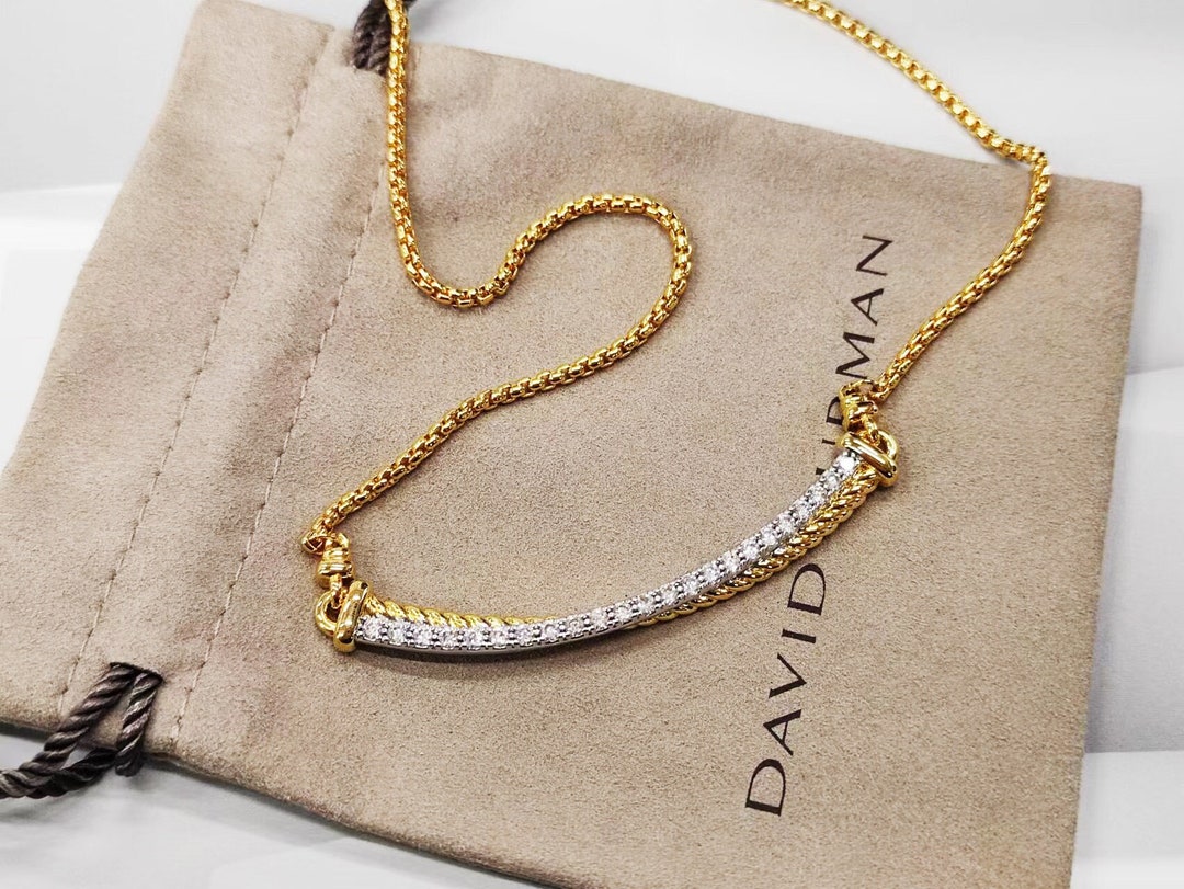 Gold Diamond Smile Necklace 60mm Smile Pendantdy Necklaceoriginal ...