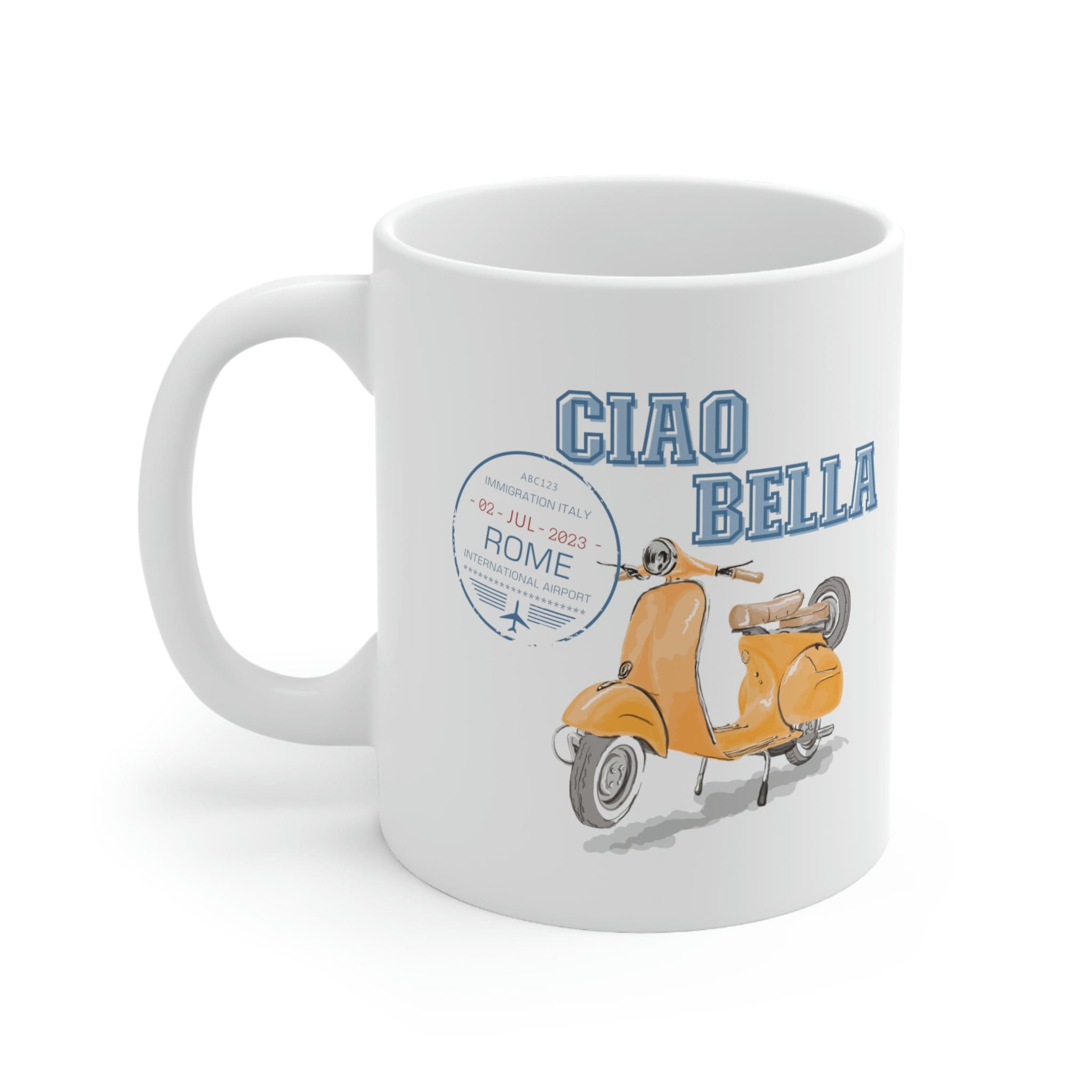 Ciao Bella Mug Cute Italian Travel Stamp Vespa Mug With - Etsy