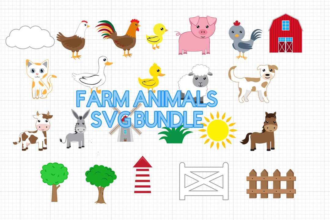 Farm Animal SVG Bundle - Digital Download - Etsy