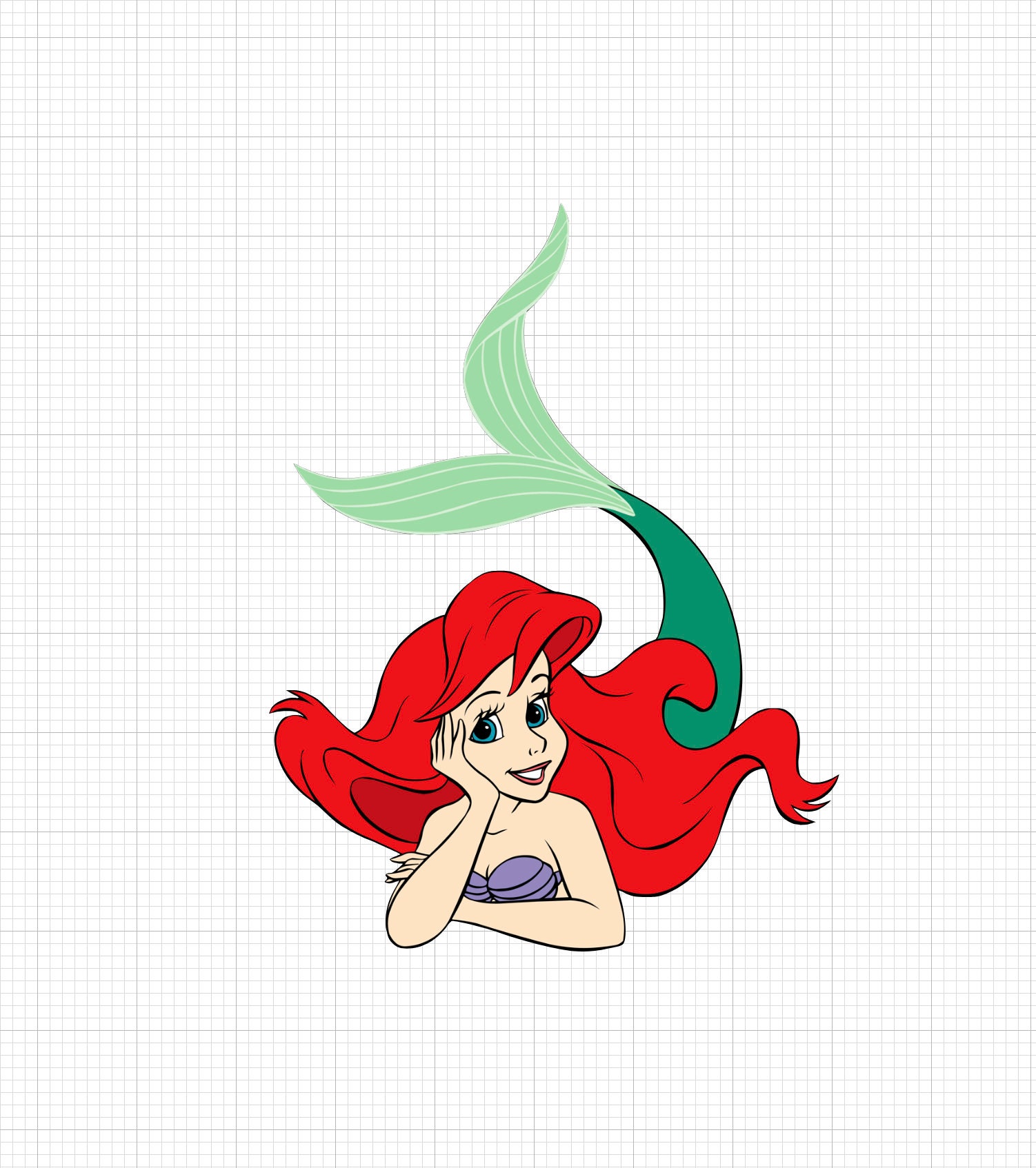 Ariel Little Mermaid PNG - Digital Download - Etsy