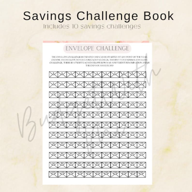 Savings Challenge Book Digital Version Color and Save - Etsy
