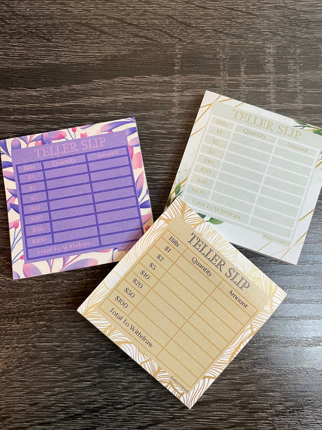 Bank Teller Sticky Note Bank Teller Slip Denomination Breakdown ...