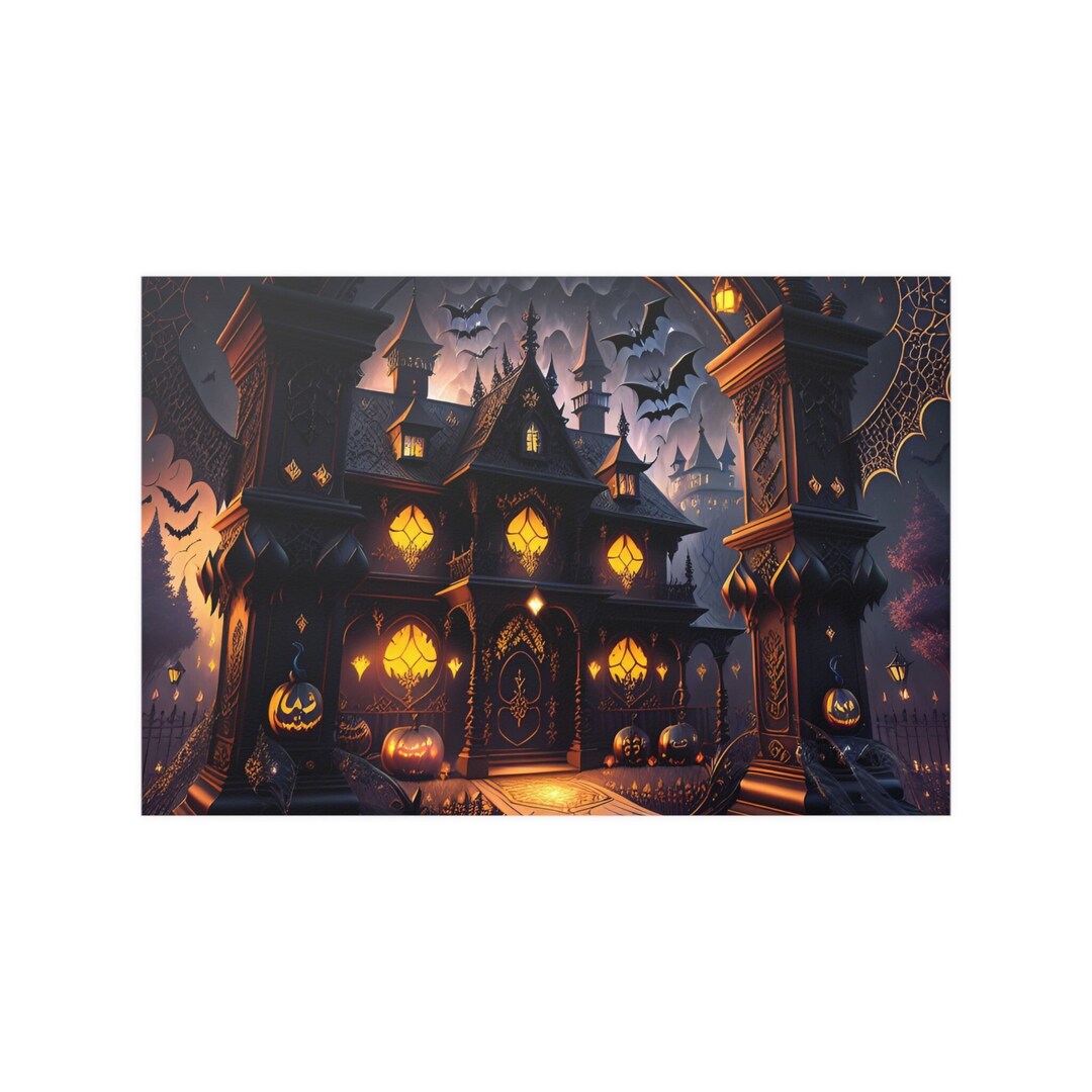 Eerie Elegance Haunted Mansion Poster Halloween Wall Art - Etsy