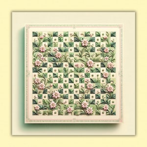 Floral Digital Paper, Instant Download Green Foliage With Pastel ...