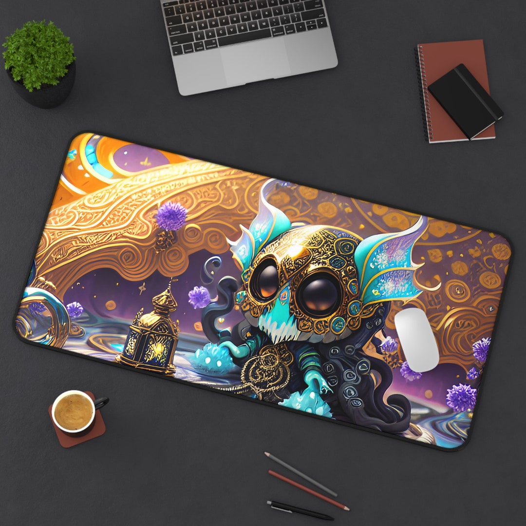 Functional Art Desk Mat, Enchanted Fantasy Artwork Workspace Protector ...