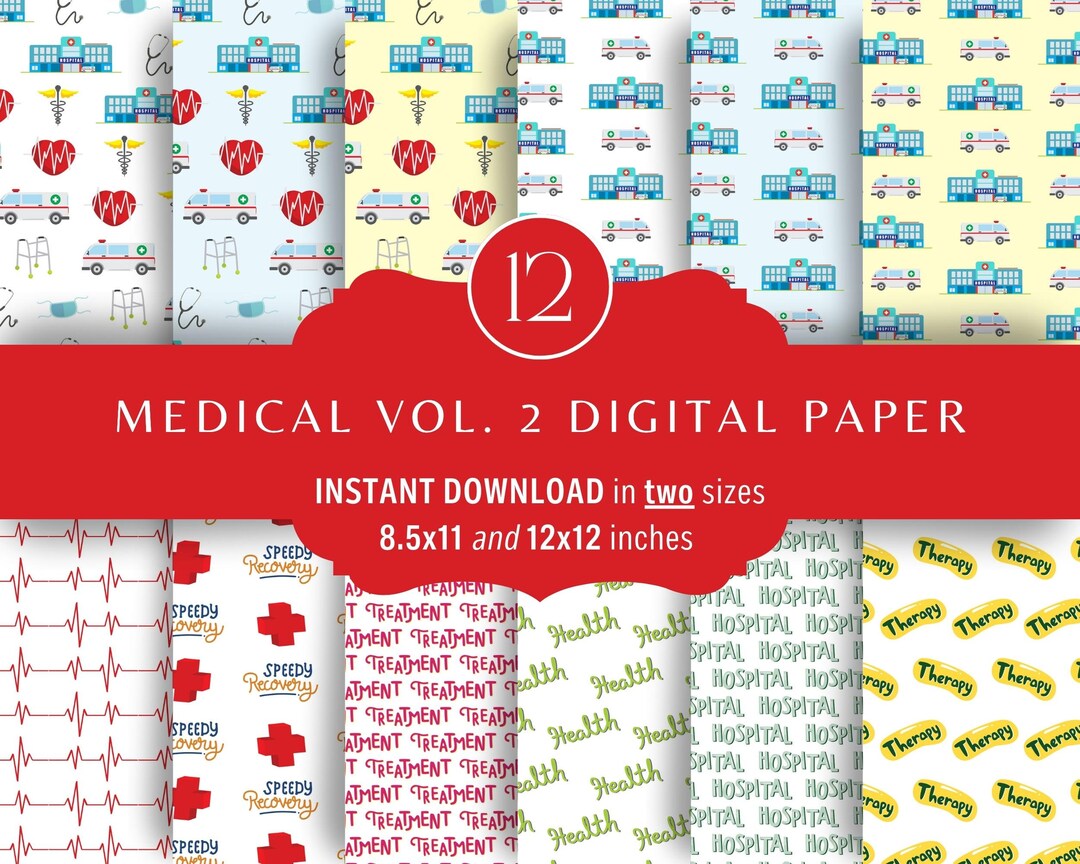 Medical Digital Paper: Scrapbooking Crafting Paper (instant Download ...