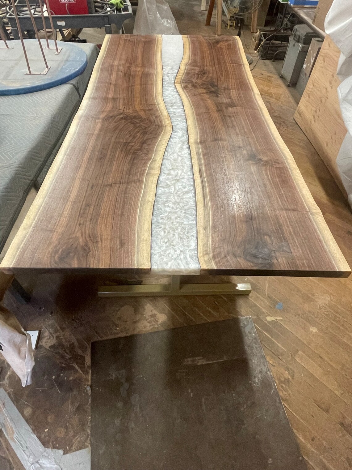 Custom Made Black Walnut Live Edge Epoxy Table - Etsy