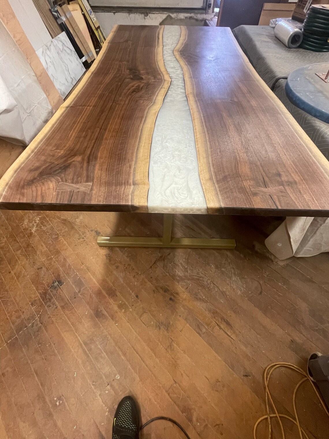 Custom Made Black Walnut Live Edge Epoxy Table - Etsy