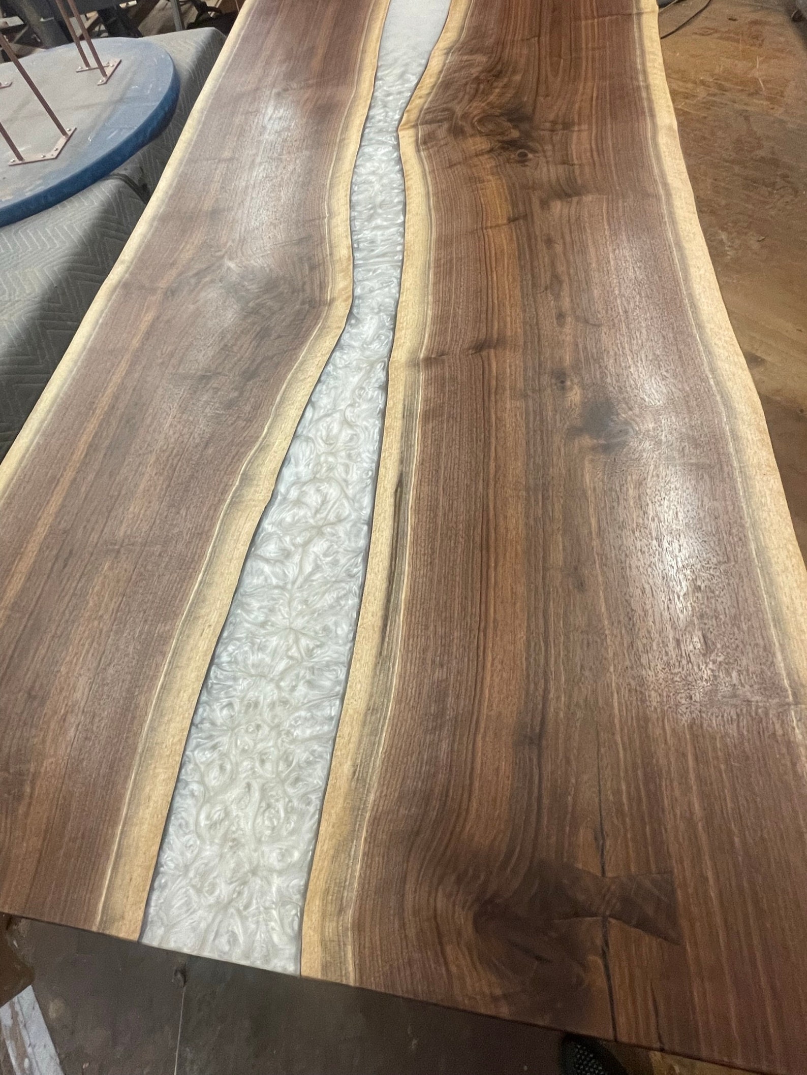 Custom Made Black Walnut Live Edge Epoxy Table - Etsy