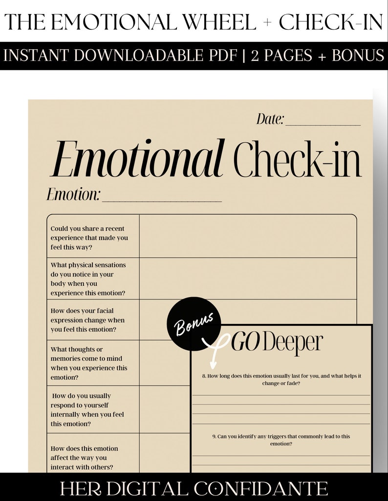 Emotions Wheel Digital Download | Feelings Wheel Printable | Emotions ...